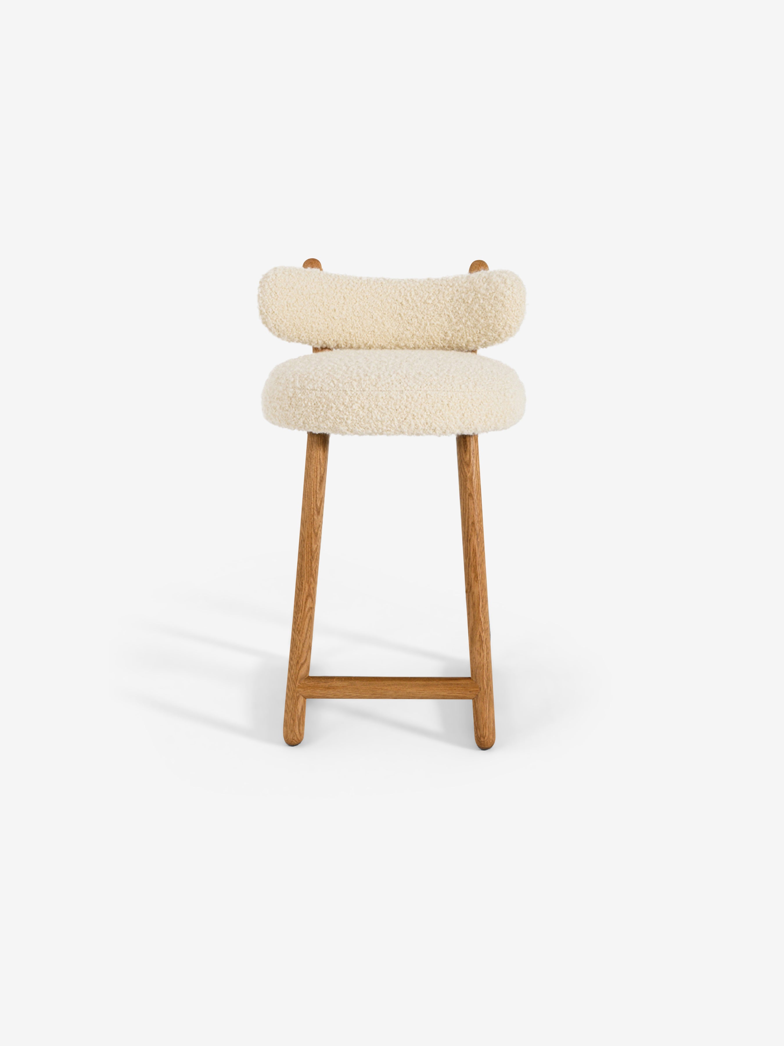 Pair Of Polus Bar Stool 005 in Opio Naturel by Pierre Augustin Rose