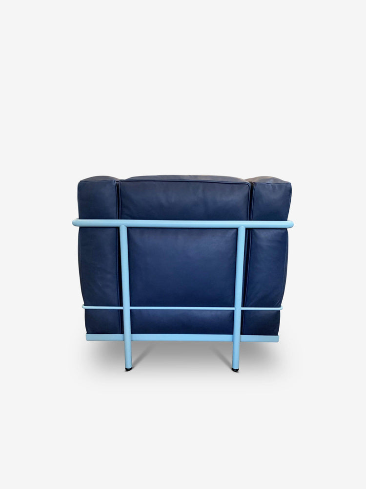 Le Corbusier LC2 Blue Leather Armchair