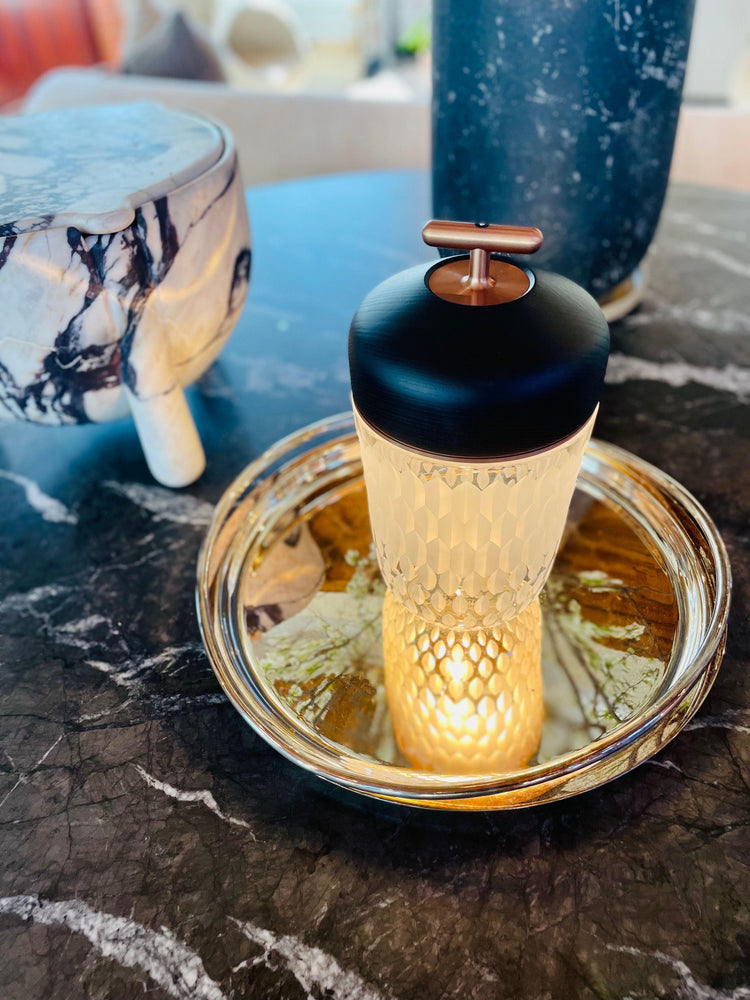 Vertigo Round Tray in Silver Plate by Christofle